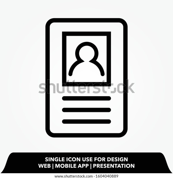 Id Card Outline Icon Identification Card Stock Vector (Royalty Free ...