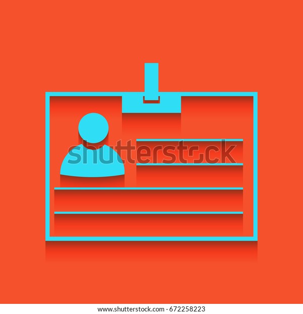 Id Card Sign Vector Blue Icon Stock Vector (Royalty Free) 672258223