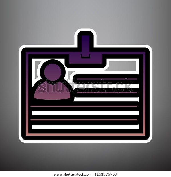 Id Card Sign Vector Violet Gradient Stock Vector (Royalty Free ...