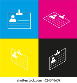 Id Card Sign Vector White Icon Stock Vector (Royalty Free) 624848639 ...