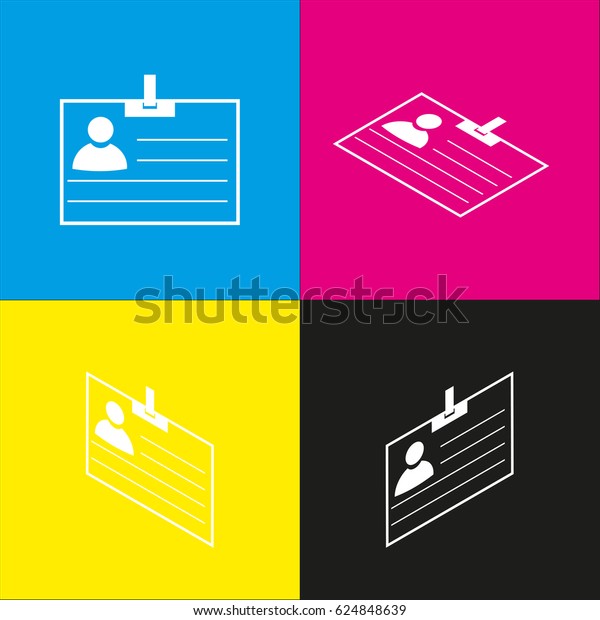 Id Card Sign Vector White Icon Stock Vector (Royalty Free) 624848639 ...