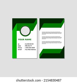 Id Card Template Design Green Color Stock Vector (Royalty Free ...