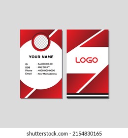 Id Card Template Design Red Black Stock Vector (Royalty Free ...