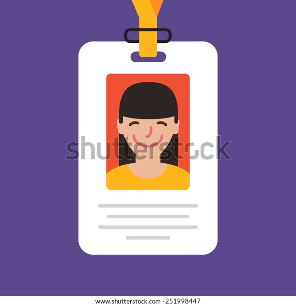 Id Card Vector Illustration Flat Design Stock Vector (Royalty Free ...