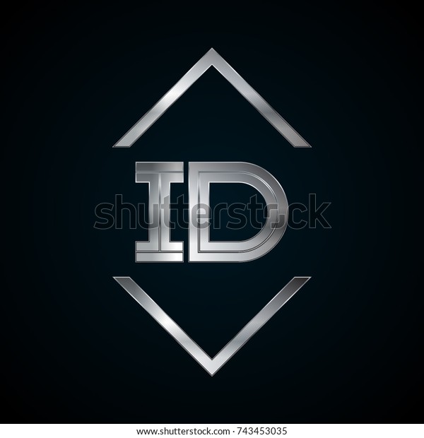 Id Monogram Metal Logo Silver Logo Stock Vector (Royalty Free ...