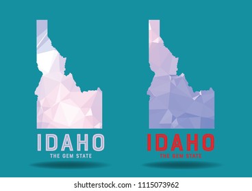 Idaho Map Triangle Polygon Nickname Gem: vetor stock (livre de direitos ...
