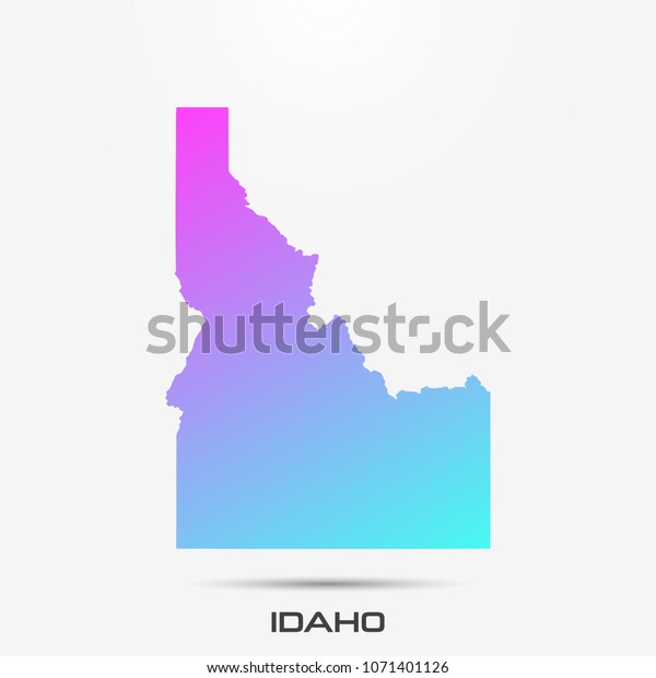 Idaho Mapborder Pink Turquoise Gradient Vector Stock Vector (Royalty ...