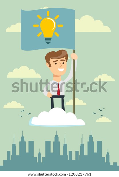 Idea Concept Man Idea Vector Illustration Stock Vector (Royalty Free ...