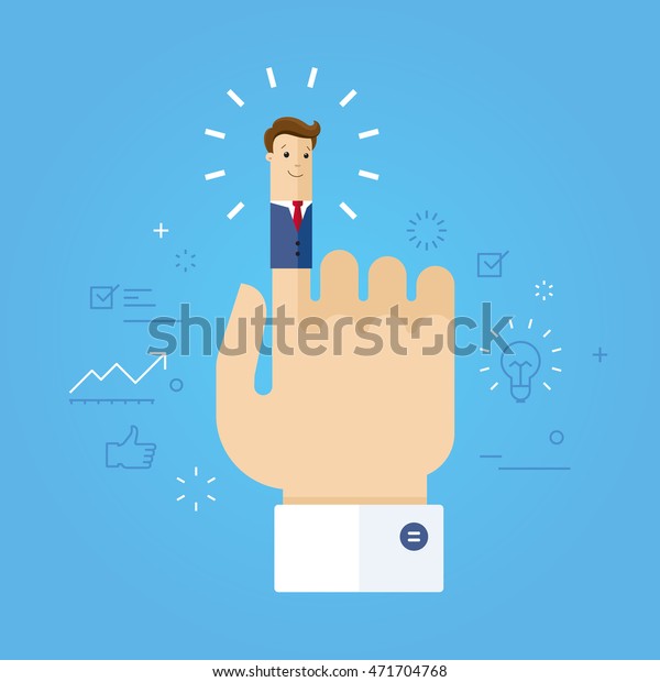 Idea Finger Icon Blue Background Vector Stock Vector (Royalty Free ...