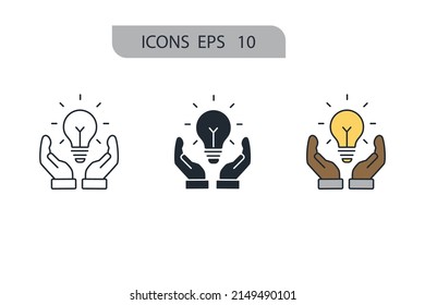 Idea Generation Icons Symbol Vector Elements Stock Vector (Royalty Free ...