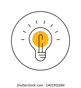 Idea Icon Light Bulb Linear Pictogram Stock Vector (Royalty Free ...