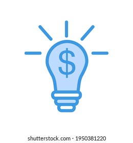 Idea Icon Vector Illustration Blue Style Stock Vector (Royalty Free ...