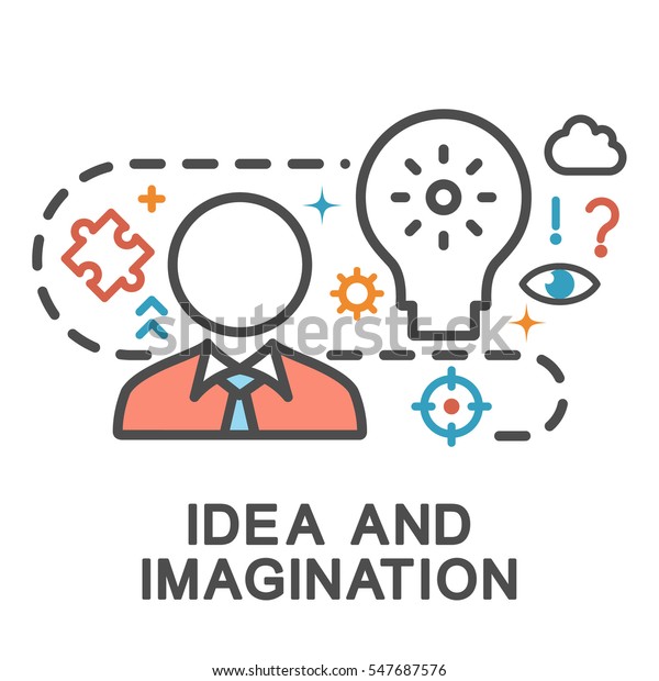 Idea Imagination Icons Icons Depict Process 스톡 벡터(로열티 프리) 547687576 ...