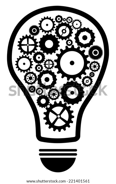 Idea Light Bulb Gears Cog Wheels: vector de stock (libre de regalías ...