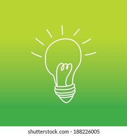 Idea Light On Green Background Stock Vector (Royalty Free) 188226005 ...