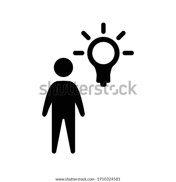 Idea Person Iconinspirationsolutionman Vector Illustration Stock Vector ...