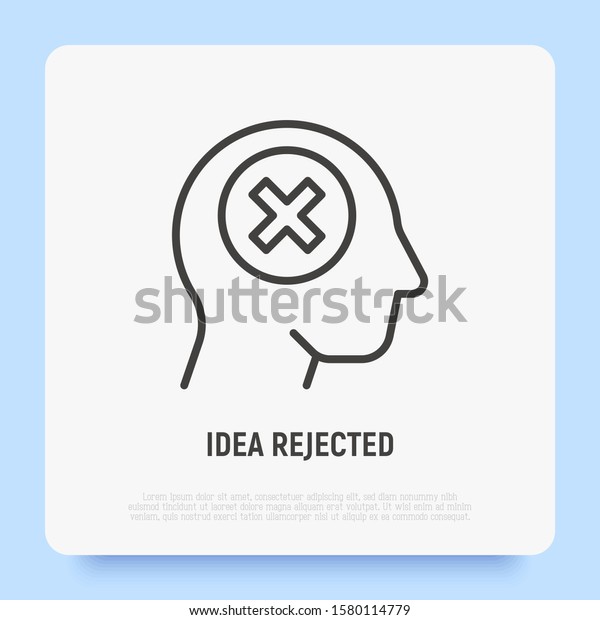 Idea Rejected Man Cross Mark Head Stock Vector (Royalty Free ...