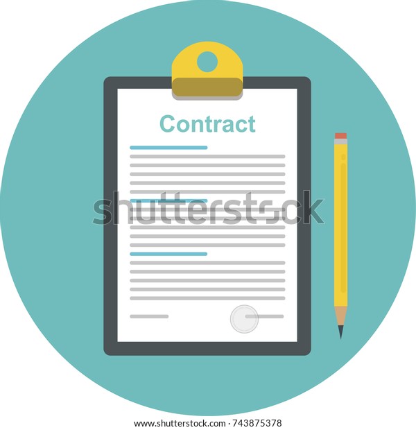 La idea de firmar un contrato. Ilustración vectorial firma del contrato ...
