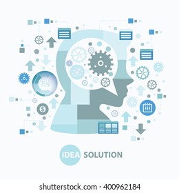 Idea Solution Concept Design On Clean Stock Vector (Royalty Free ...