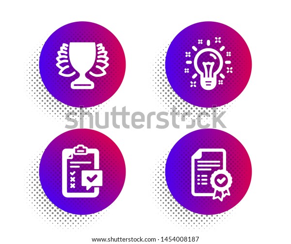 Idea Winner Checklist Icons Simple Set: vector de stock (libre de ...