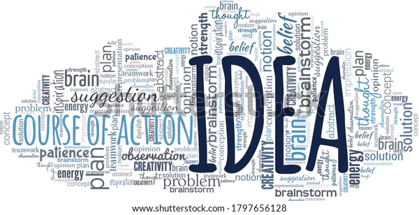 Idea Word Cloud Isolated On White Stock Vector (Royalty Free ...