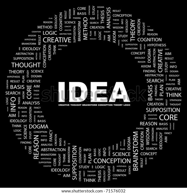 Idea Word Collage On Black Background Stock Vector (Royalty Free ...