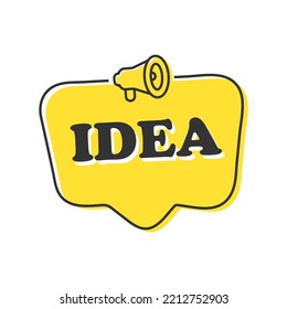 Idea Yellow Cartoon Hand Draw Speech Stock Vector (Royalty Free ...