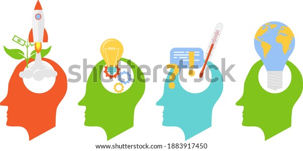 Ideas Arising Human Brain Human Head Stock Vector (Royalty Free ...