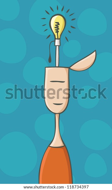 Ideas Concept Man Light Bulb Moment Stock Vector (Royalty Free) 118734397