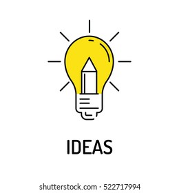 Creative Idea Conceptlight Bulb Line Drawing: เวกเตอร์สต็อก (ปลอดค่า ...