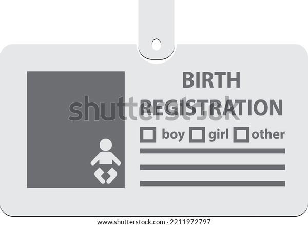 Identification Card Birth Registration On Clip Stock Vector (Royalty ...