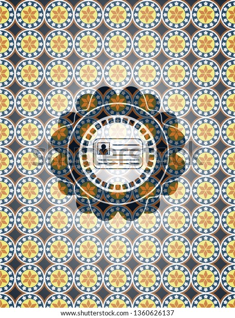 Identification Card Icon Inside Arabic Badge Stock Vector (Royalty Free ...