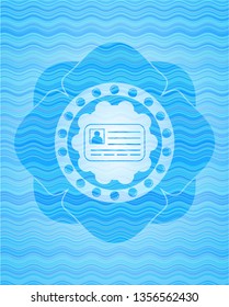 Identification Card Icon Inside Water Concept Stock Vector (Royalty ...