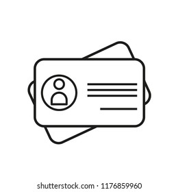 Identification Card Outline Icon Vector Stock Vector (Royalty Free ...