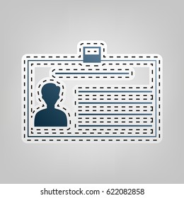 Identification Card Sign Vector Blue Icon Stock Vector (Royalty Free ...