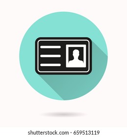 Identification Card Vector Icon Long Shadow Stock Vector (Royalty Free ...