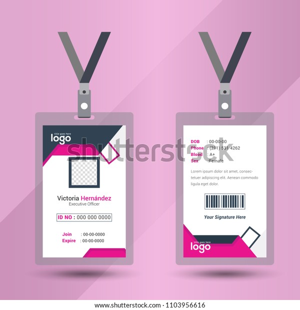 Identification Card Vector Illustration Blank Plastic Stock Vector ...