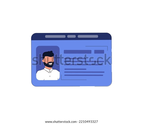 Identification Document Personal Info Data Man Stock Vector (Royalty ...