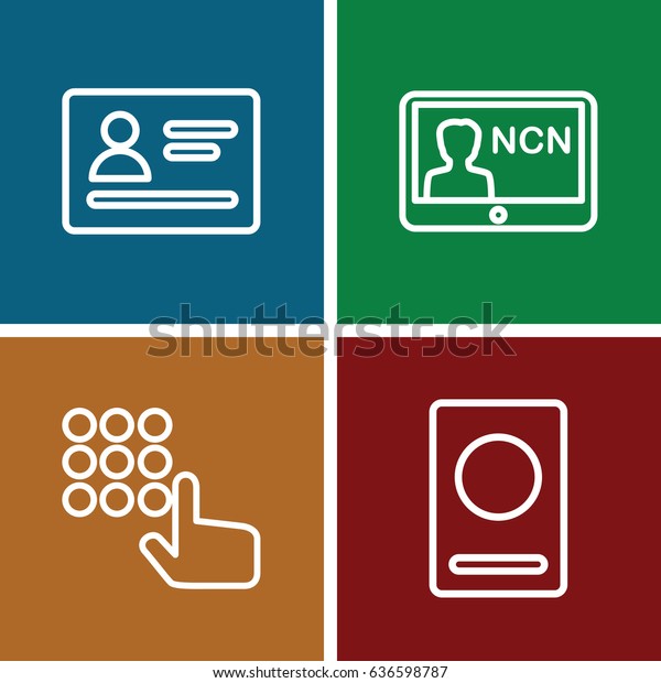 Identification Icons Set Set 4 Identification Stock Vector (Royalty ...
