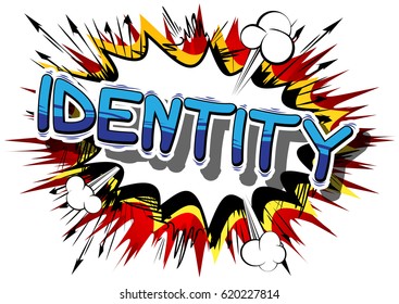 Identity Comic Book Style Word On: vector de stock (libre de regalías ...