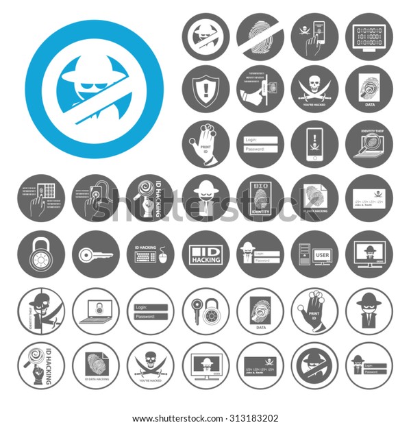 Identity Theft Icons Set Illustration Eps10 Stock Vector (Royalty Free ...