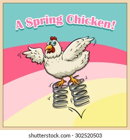 Idiom Saying Spring Chicken Illustration: เวกเตอร์สต็อก (ปลอดค่า ...