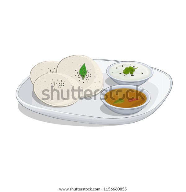 Idli Sambar Vector Illustration Stock Vector (Royalty Free) 1156660855