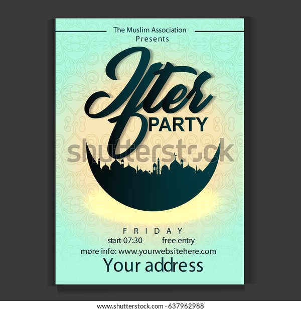 Iftar Gathering Poster Banner Invitation Design Stock Vector (Royalty ...