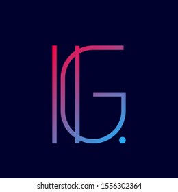 Ig Monogram Logotypographic Icon Letter Letter Stock Vector (Royalty ...