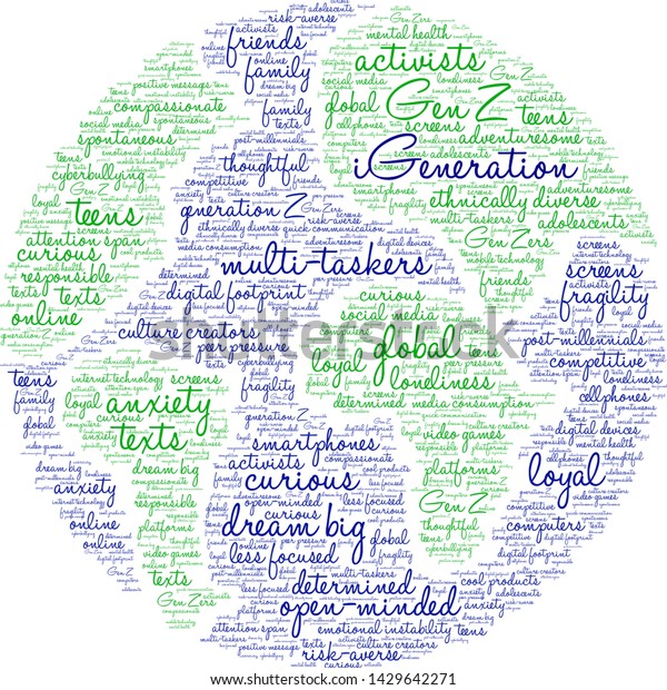 Igeneration Word Cloud On White Background: vector de stock (libre de ...