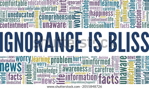 Ignorance Bliss Vector Illustration Word Cloud Stock Vector (Royalty ...