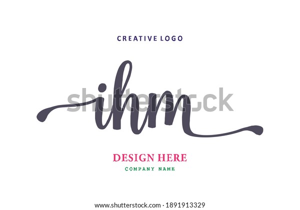 Ihm Lettering Logo Simple Easy Understand Stock Vector (Royalty Free ...
