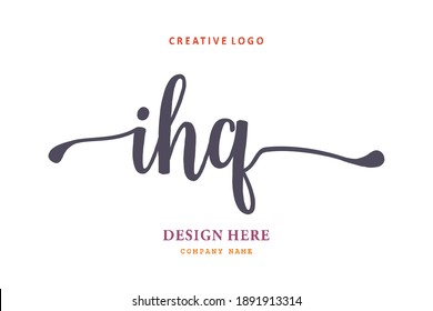 Ihq Lettering Logo Simple Easy Understand Stock Vector (Royalty Free ...