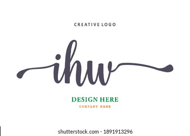 Ihw Lettering Logo Simple Easy Understand Stock Vector (Royalty Free ...